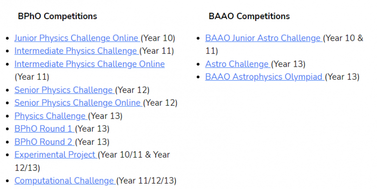 bpho等级 - British Physics Olympiad